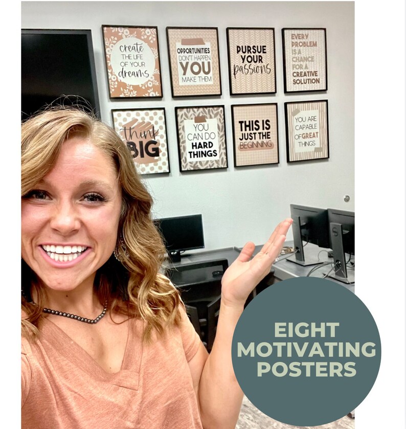 Modern Neutral Motivating Classroom Decor Posters | Middle & High ...