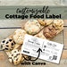 Cottage Food Label - Customizable in Canva - Etsy