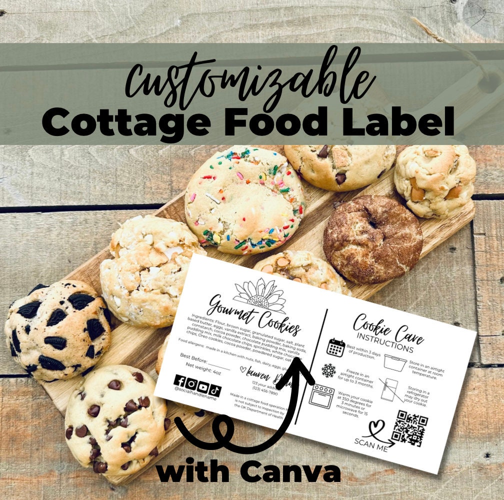 Cottage Food Label - Customizable in Canva - Etsy