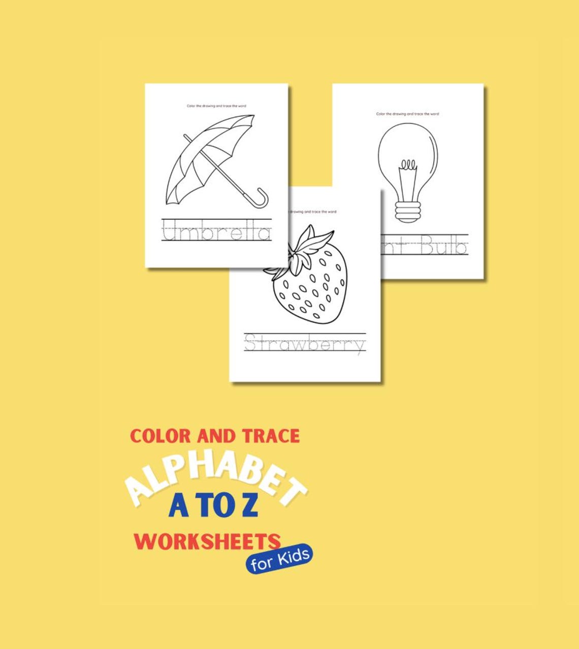 Color and Trace Alphabet A to Z Digital Download Instant Print ...