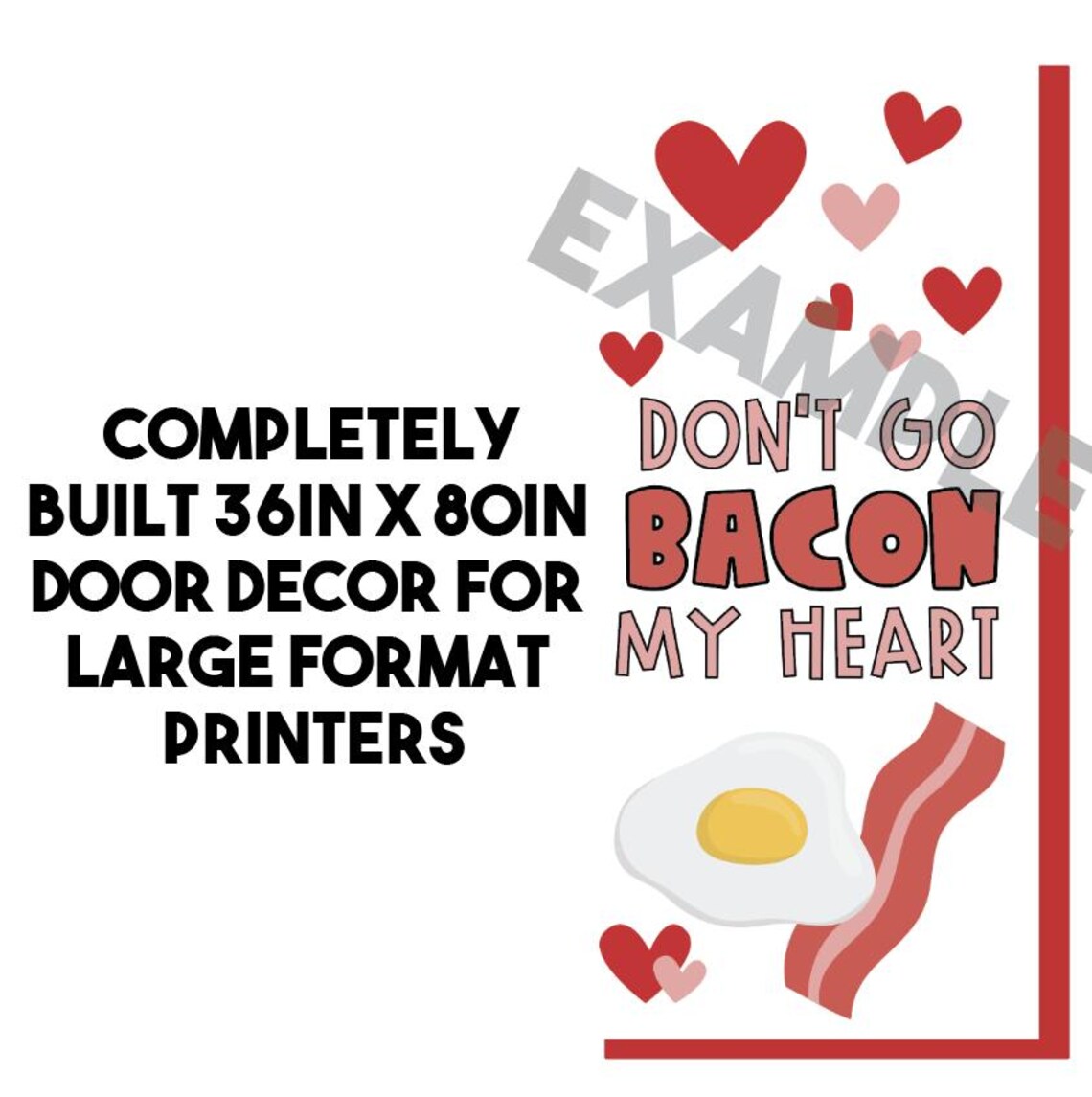 Don't Go Bacon My Heart Valentine’s Day Punny Door Decoration Kit - Etsy