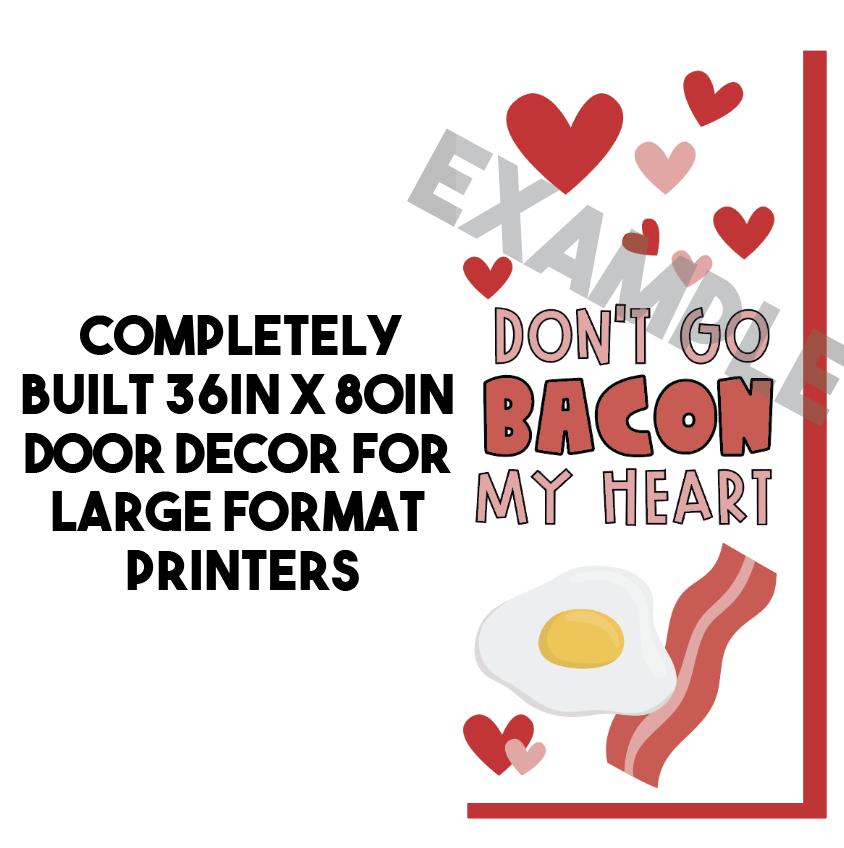 Don't Go Bacon My Heart Valentine’s Day Punny Door Decoration Kit - Etsy