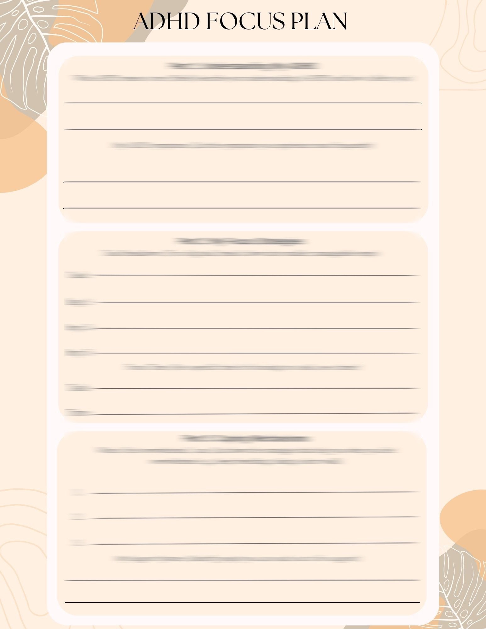 ADHD Focus Plan - Etsy