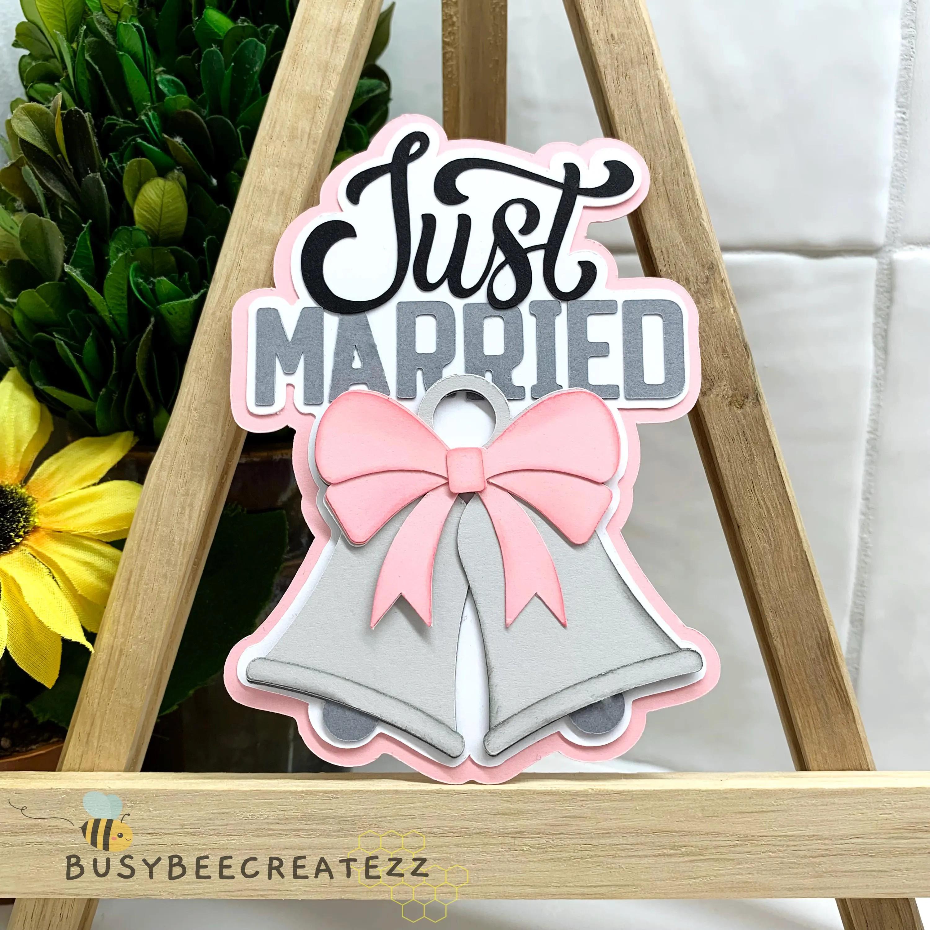 Just Married Scrapbook Title Embellishment, Die Cut for Layouts ...