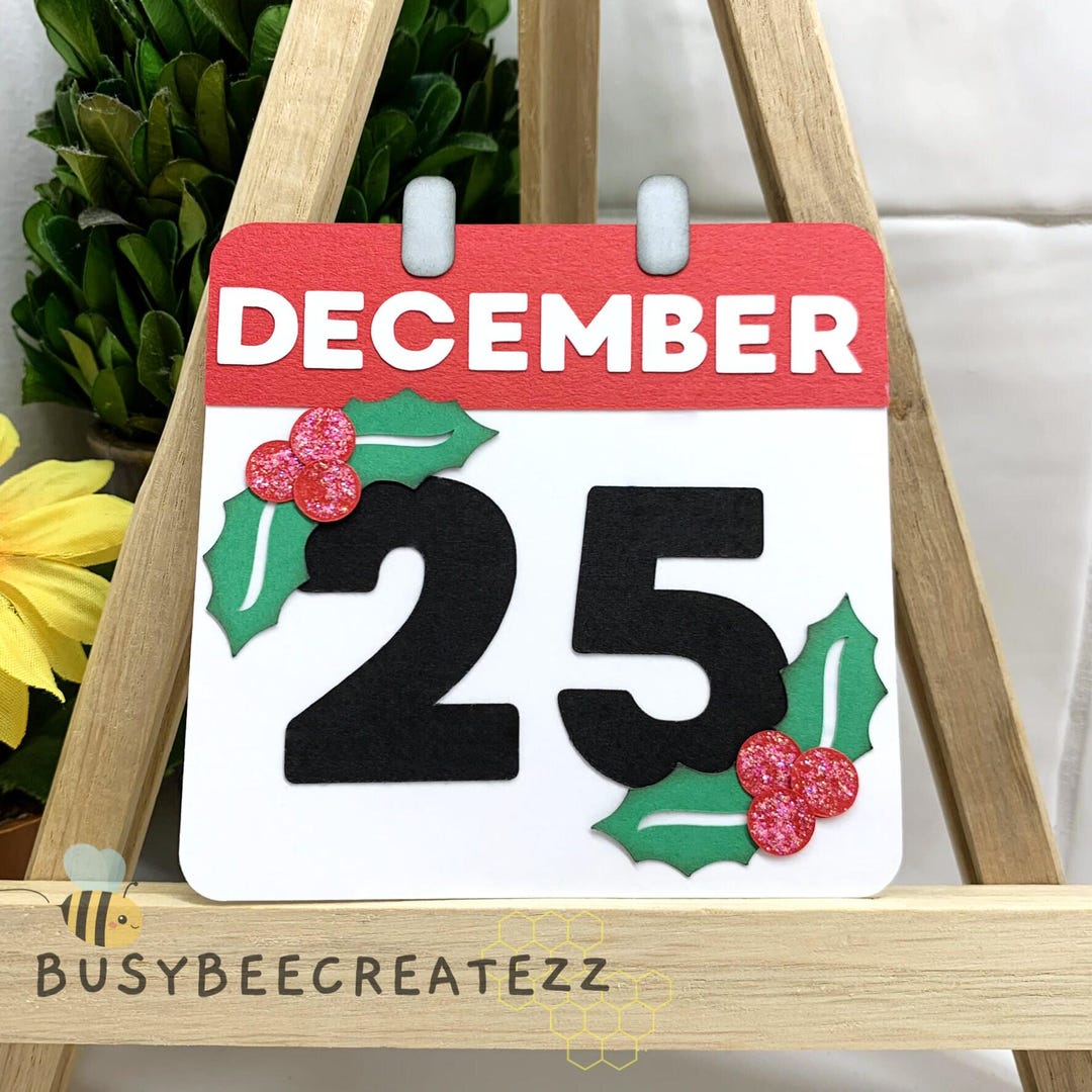 Christmas Calendar Scrapbook Title Embellishment Die Cut for Layouts ...
