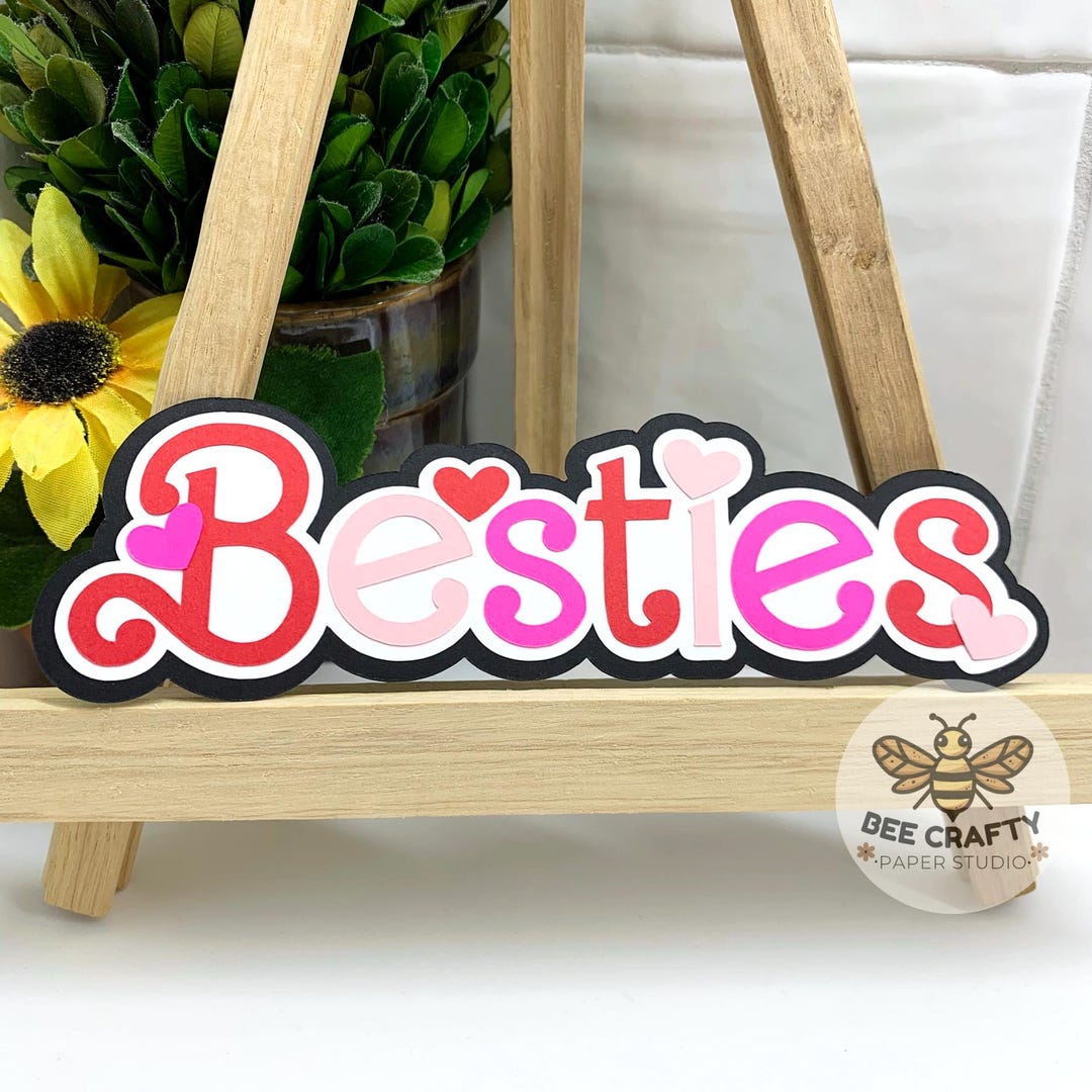 Besties Scrapbook Title Die Cut Embellishment for Layouts | Valentine's ...
