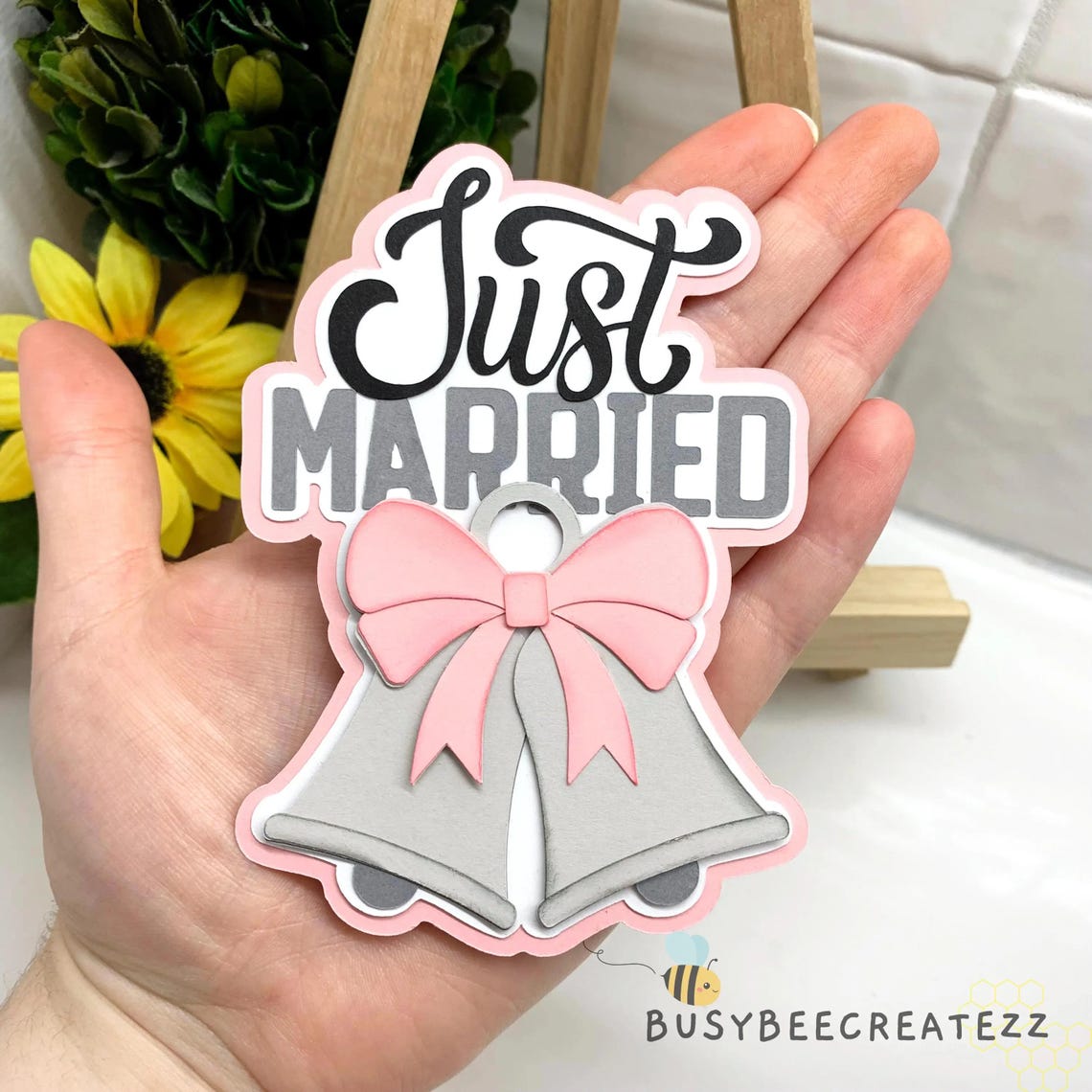 Just Married Scrapbook Title Embellishment, Die Cut for Layouts ...