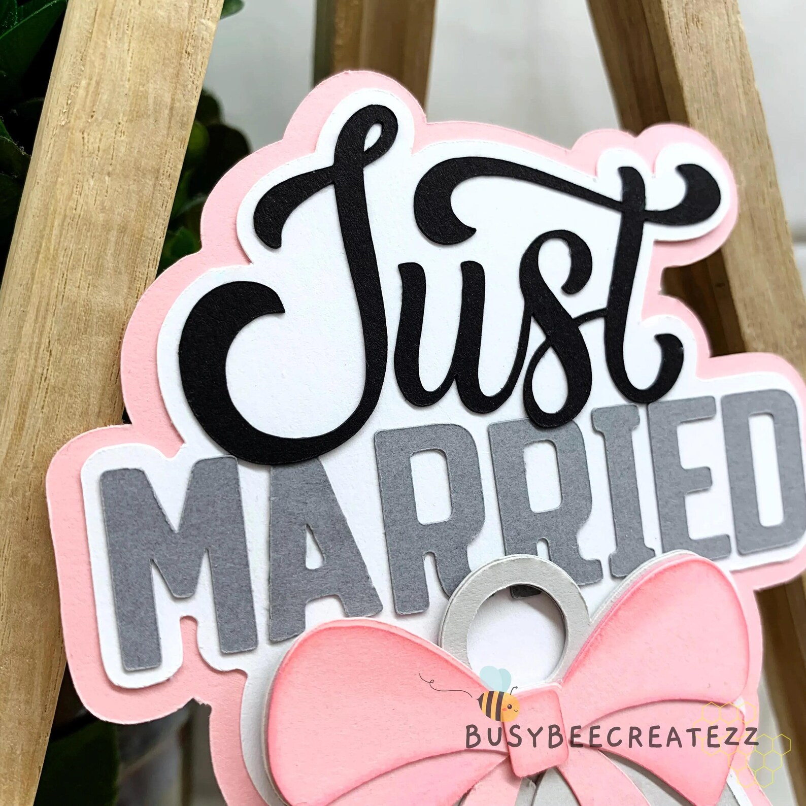 Just Married Scrapbook Title Embellishment, Die Cut for Layouts ...