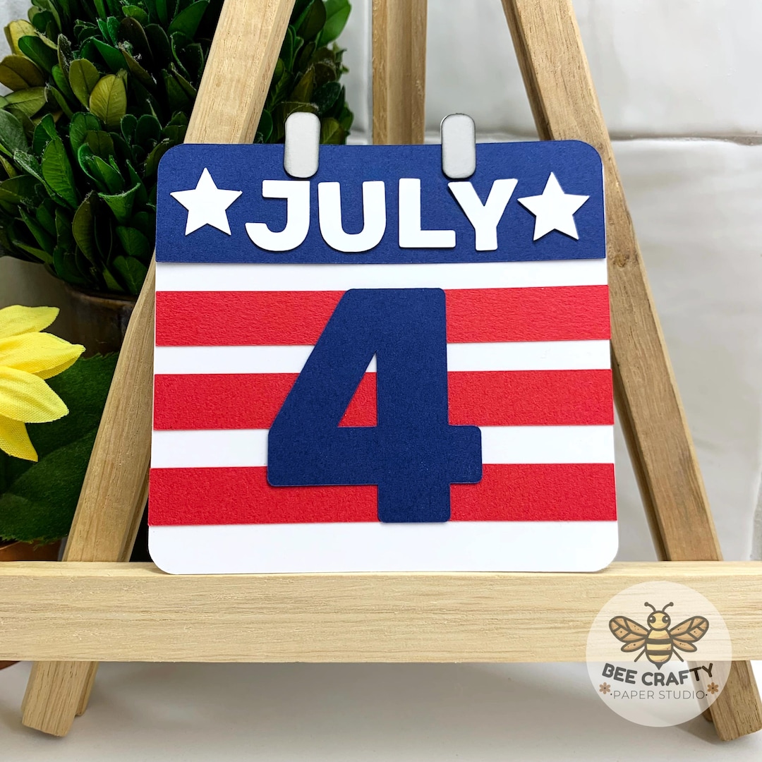Fourth of July USA Calendar Title Die Cut Embellishment for Summer ...