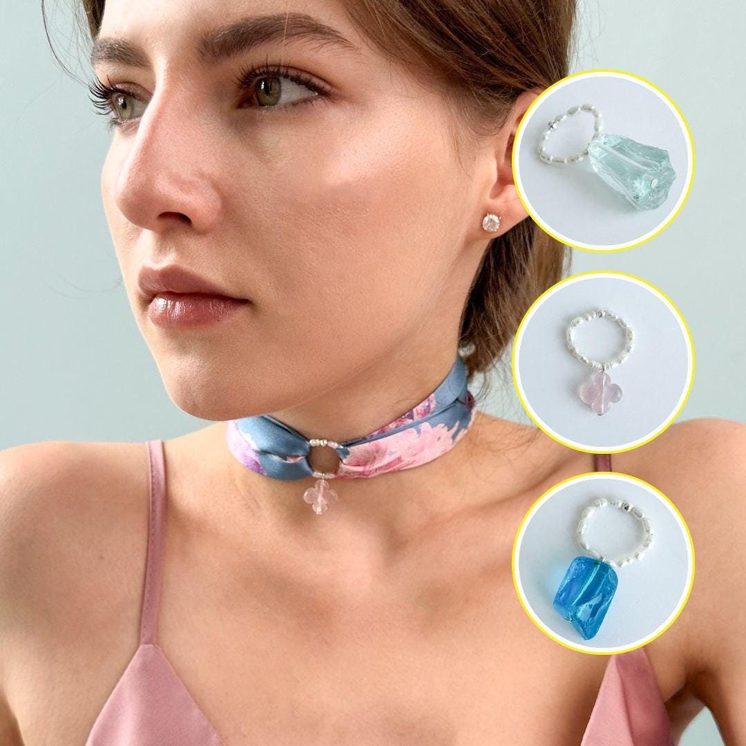 Rings and Skinny Scarf to Make Unique Neck Accessories, Elegant Scarf ...