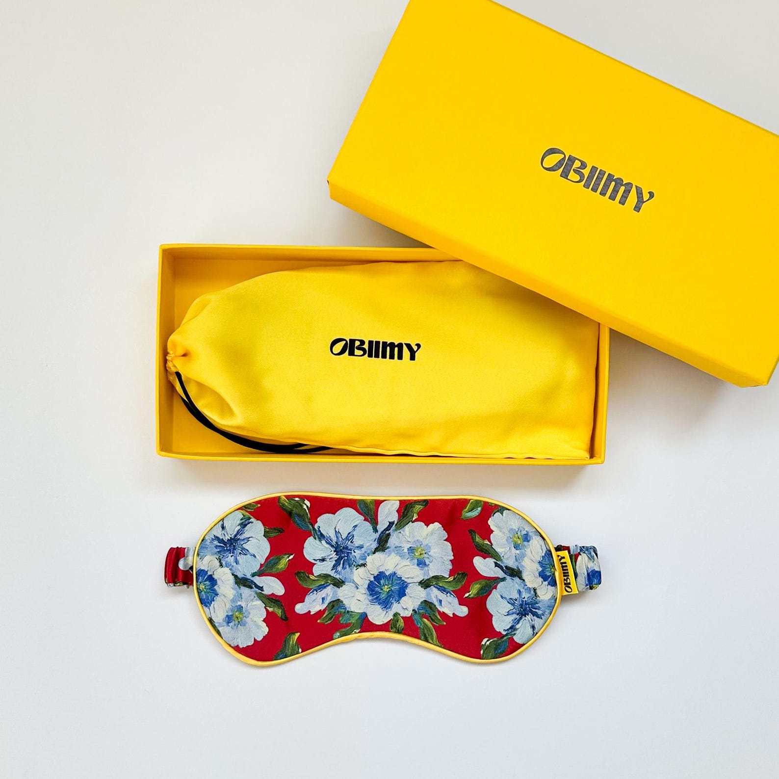 Red Silk Sleep Mask, Floral Eye Sleep Mask With Artistic Design, Spa ...