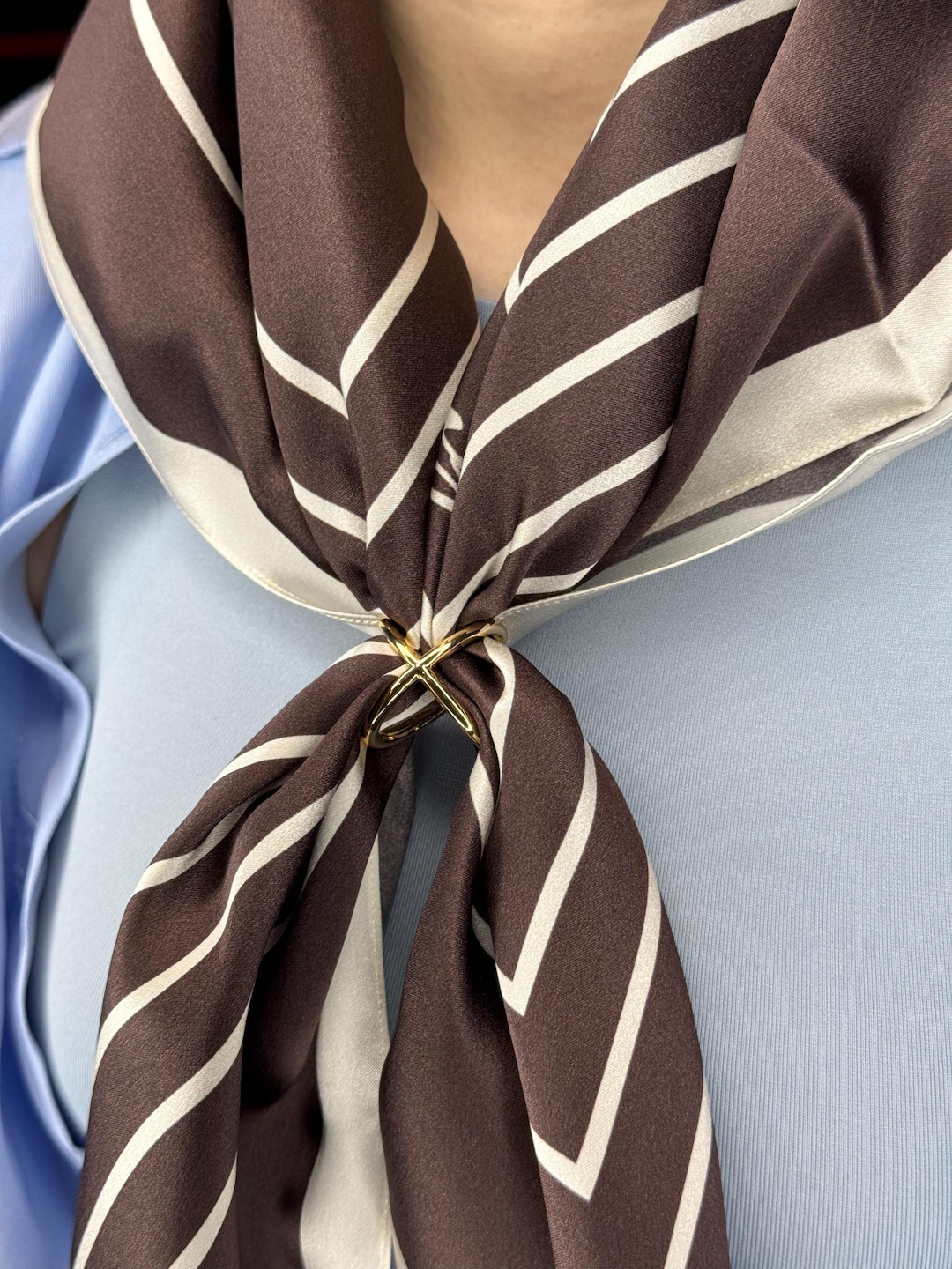 Scarf Rings for Square Scarf in Gold and Silver Colors, Unique Scarf ...