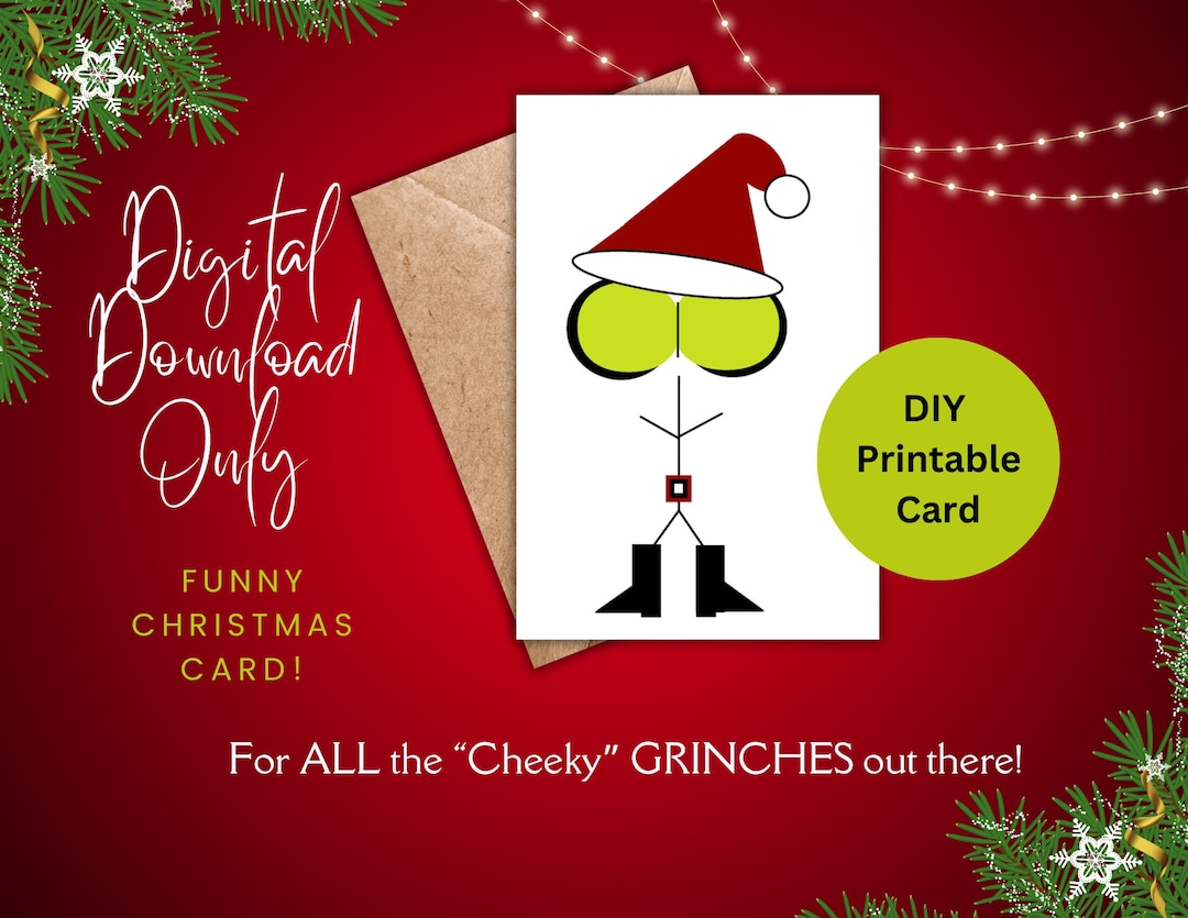 Digital Download Printable Grinch Cards, Funny Grinch Ecard, Christmas ...
