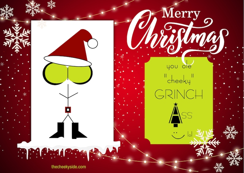 Digital Download Printable Grinch Cards, Funny Grinch Ecard, Christmas ...