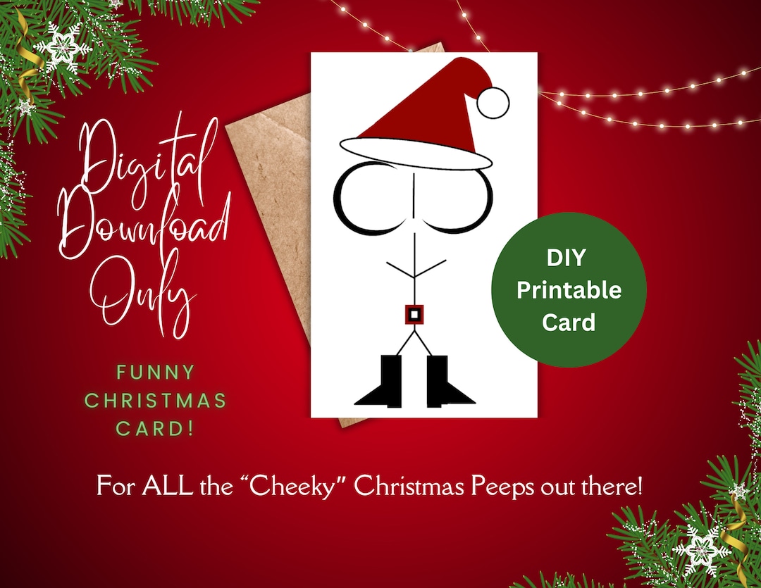 Digital Download Printable Christmas Cards, Funny Santa Ecard, Santa ...