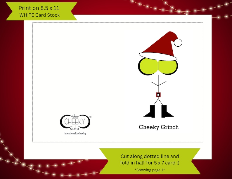 Digital Download Printable Grinch Cards, Funny Grinch Ecard, Christmas ...