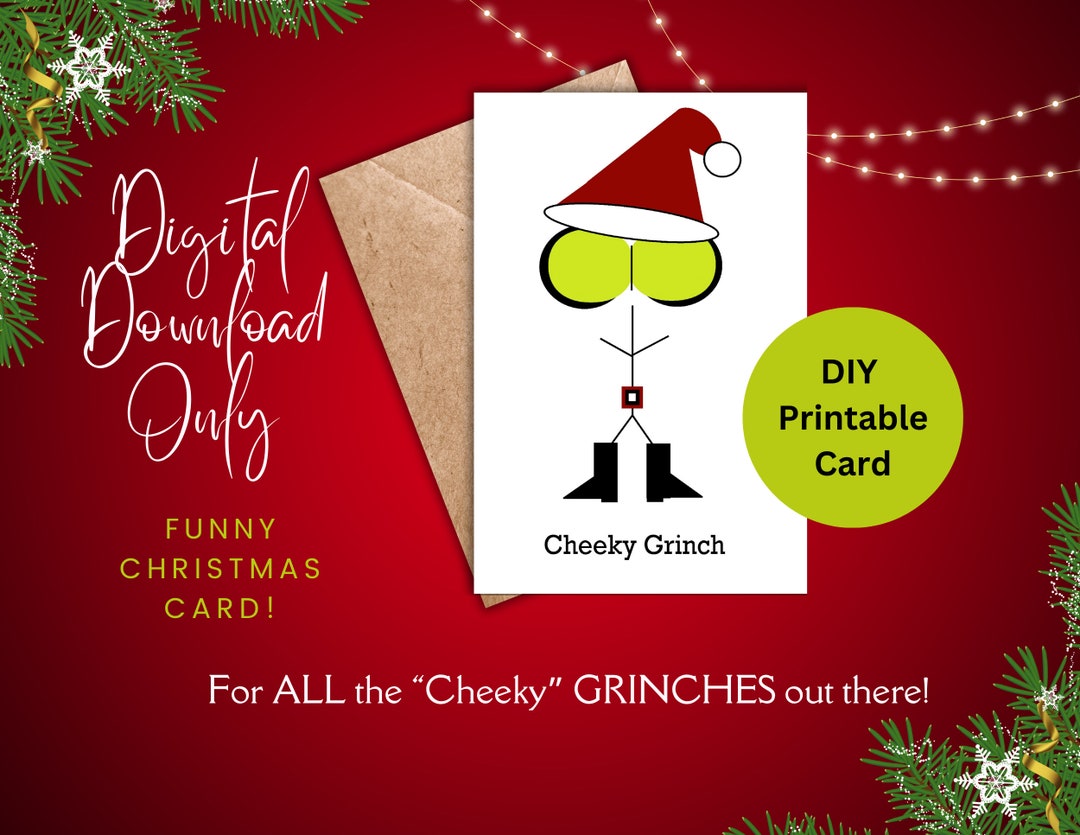 Digital Download Printable Grinch Cards, Funny Grinch Ecard, Christmas ...