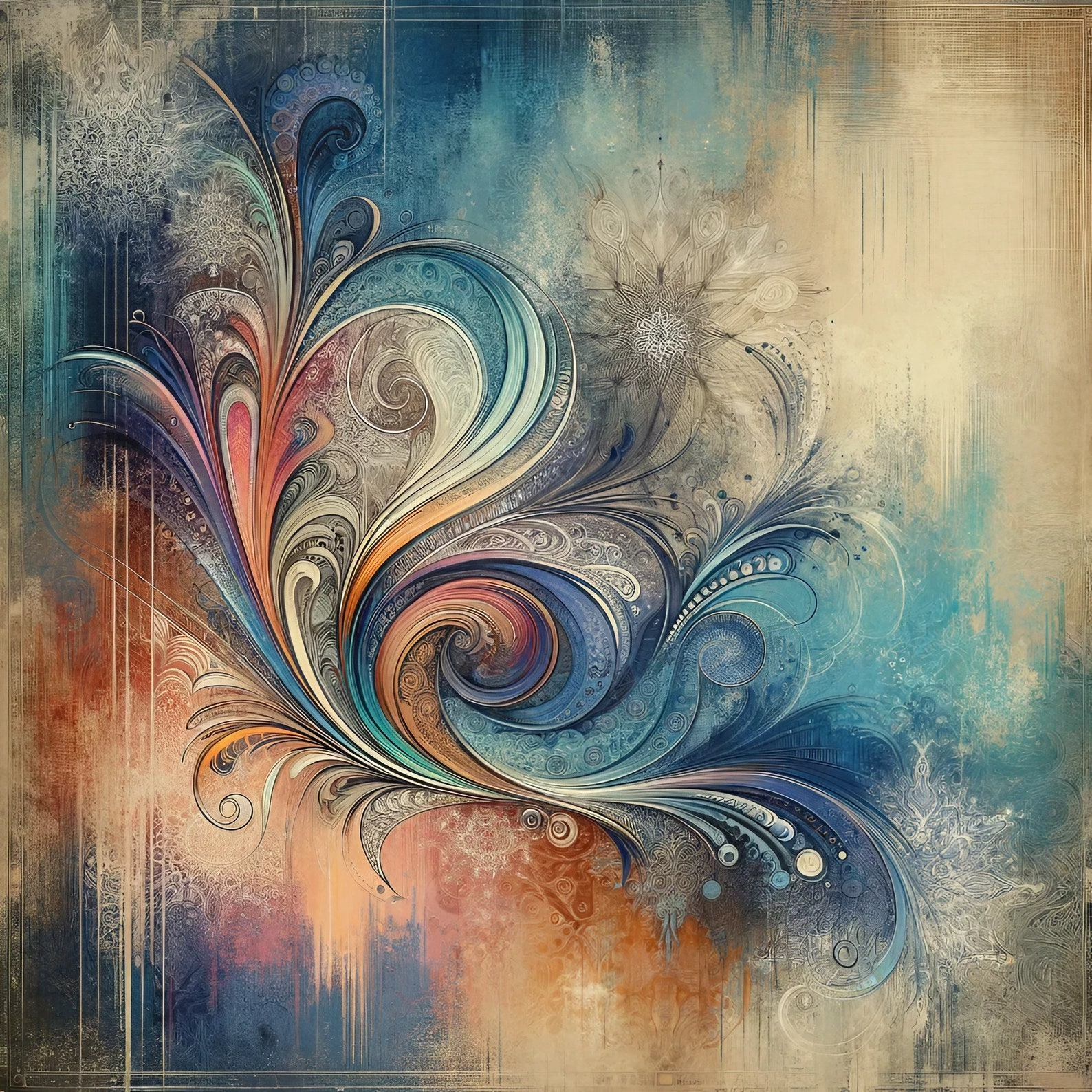 Vibrant Abstract Digital Paper Texture High-resolution Printable Art ...