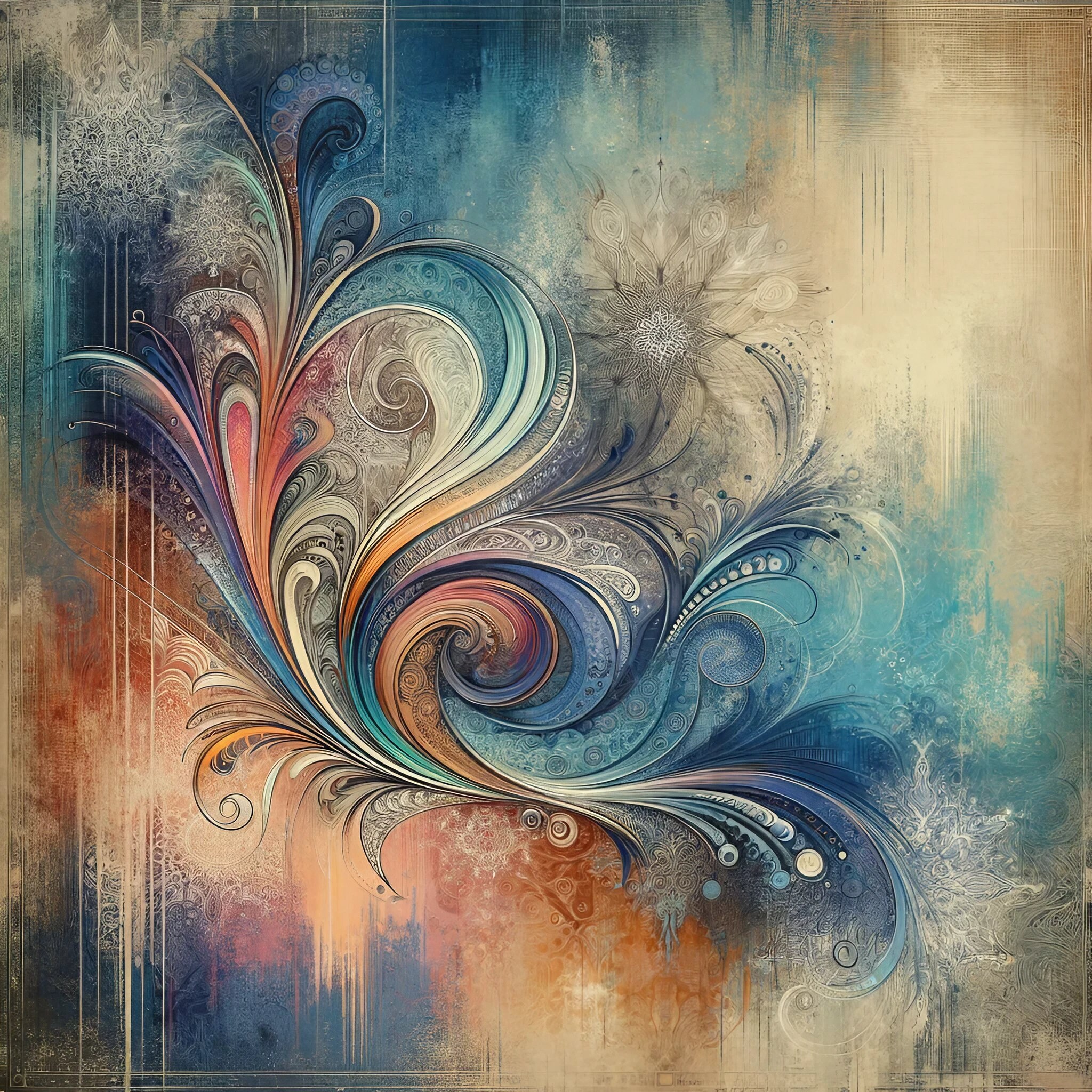 Vibrant Abstract Digital Paper Texture High-resolution Printable Art ...