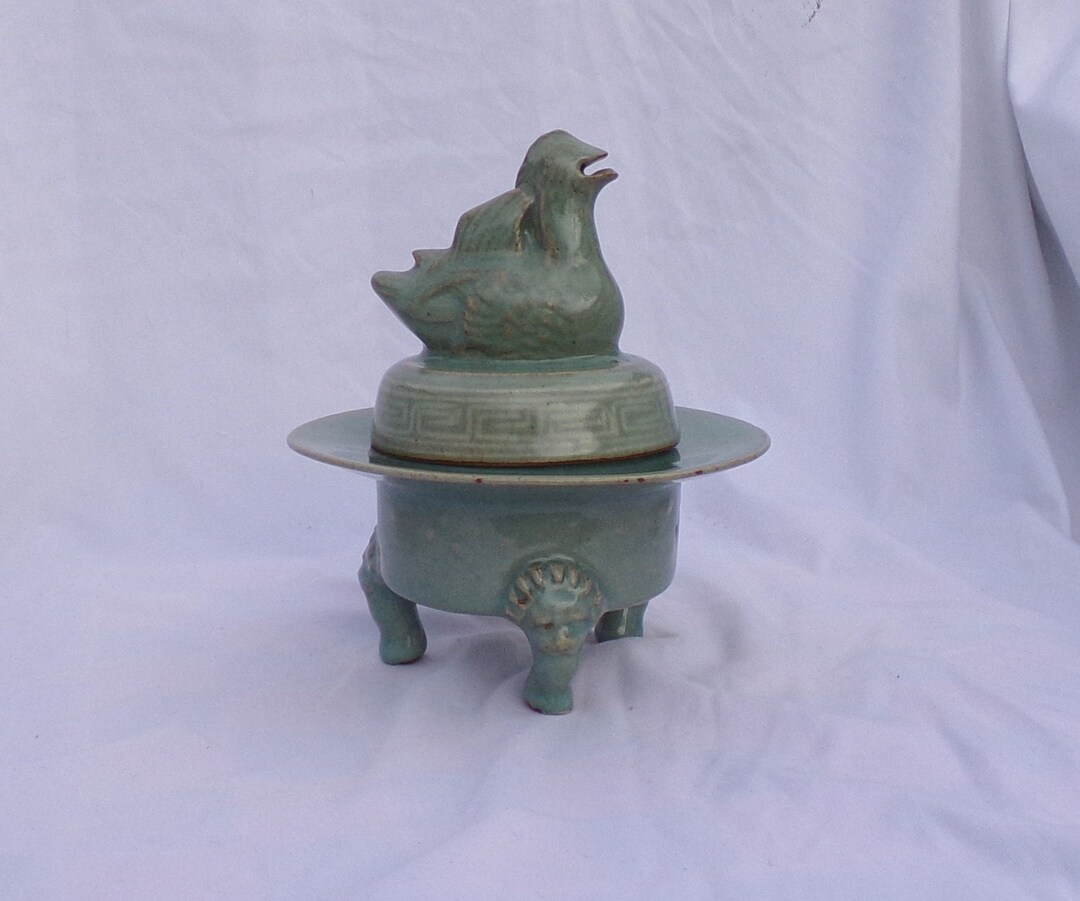 Korean Bisaek Celadon Glazed Stoneware Incense Burner Koro Goryeo ...