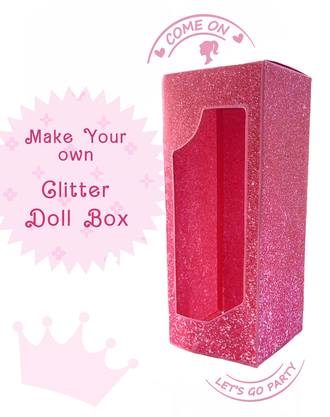 DIY Glitter Print Doll Box - Make Your Own Glitter Doll Box - Etsy