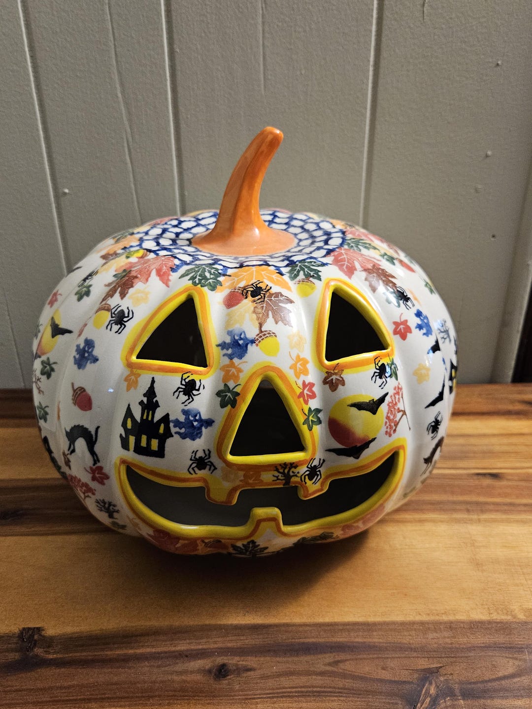 RARE Large Made in Poland Halloween Pumpkin Boleslawiec Jack-o-lantern ...