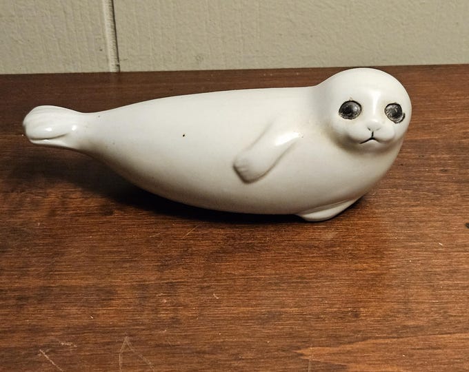 Vintage Swedish Lisa Larson Stoneware Pottery Sculpture of a Seal Lying ...