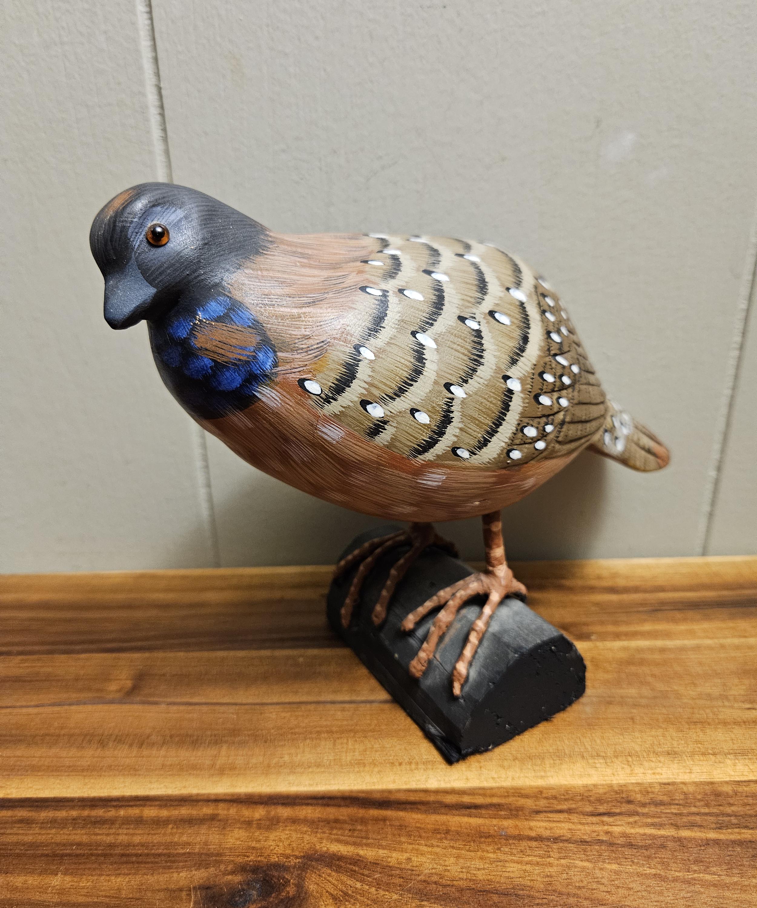 Quail / Partridge With Realistic Wire Feet on Driftwood Base- Artist ...