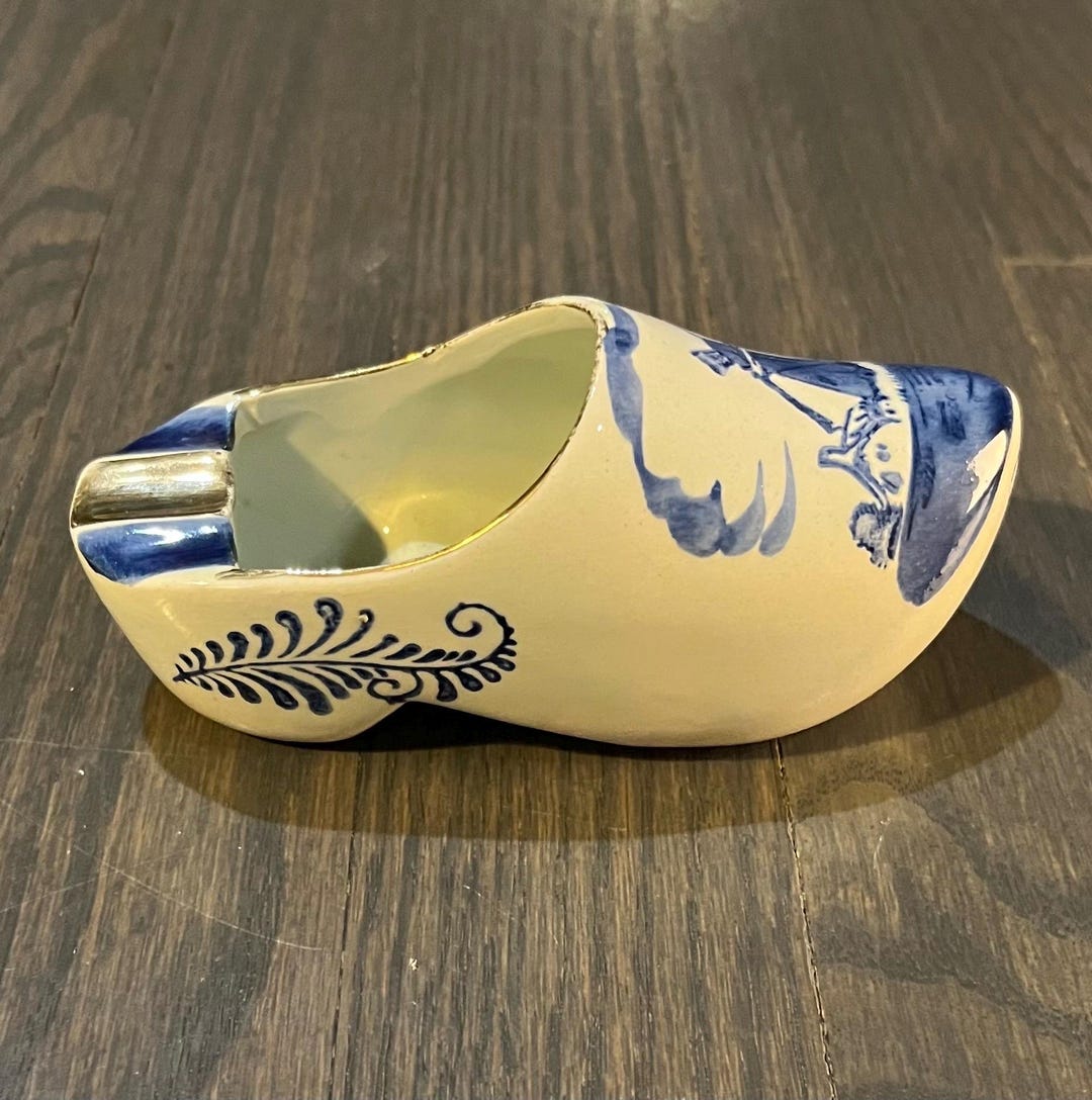 Delfts Blauw (delft Blue) Vintage Ceramic “wooden” Shoe Dutch Clog ...