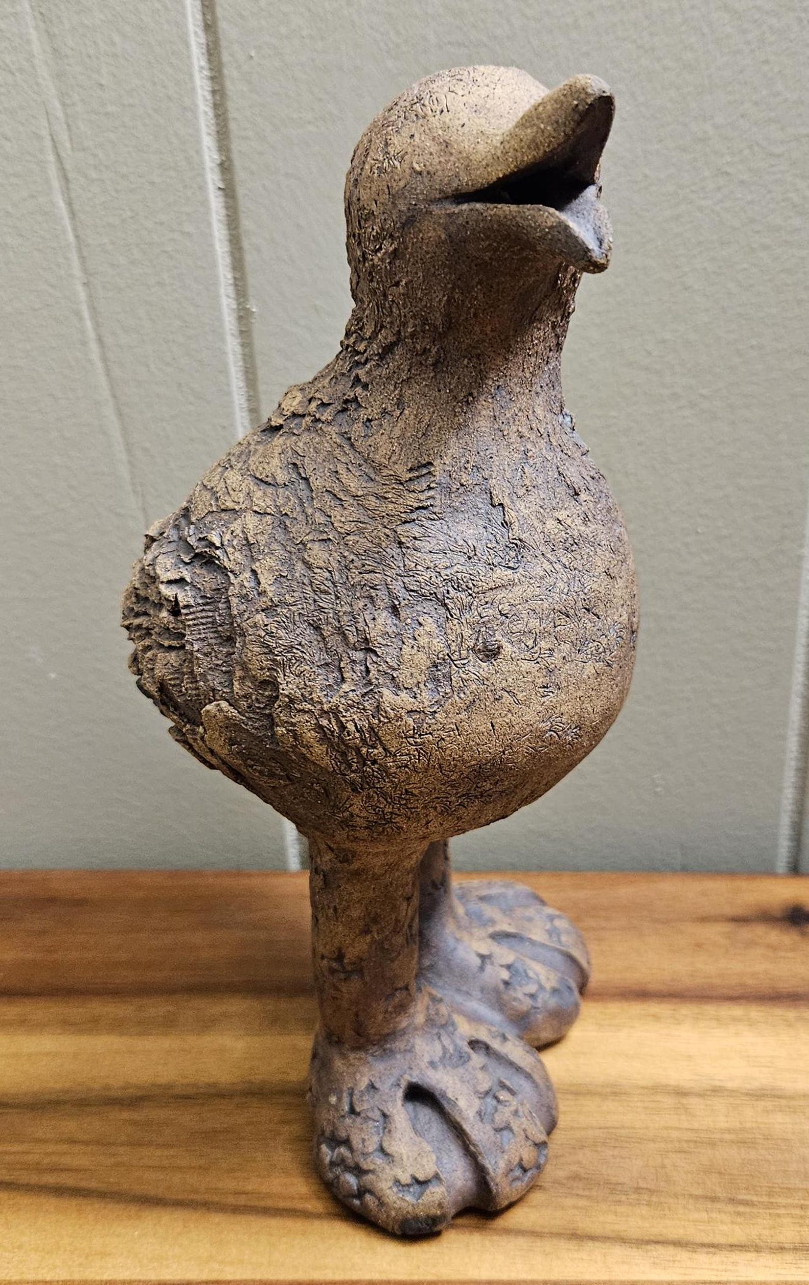 LARGE One-of-a-kind Clay Duck Sculpture Hand Carved and Painted by ...