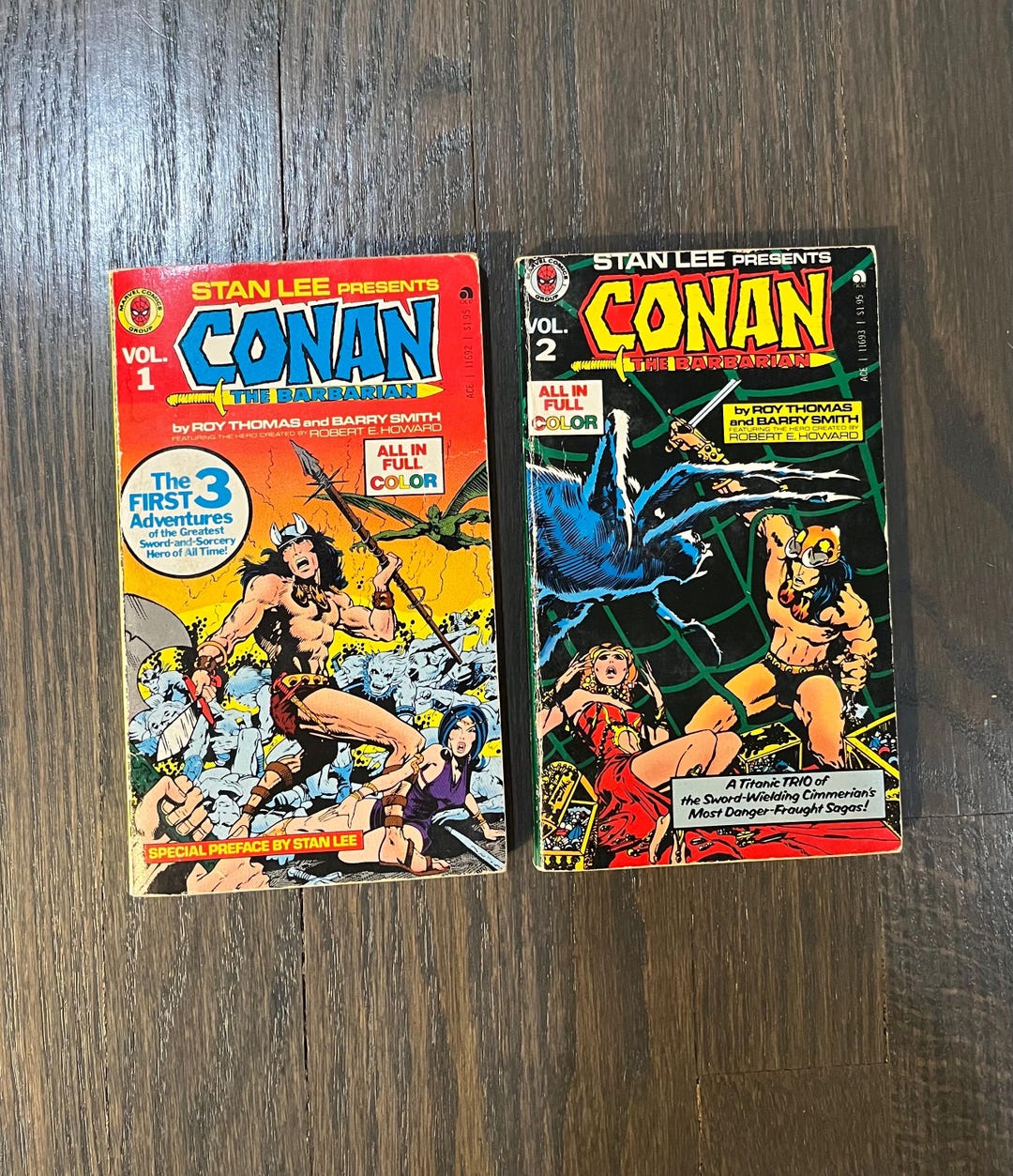 Conan the Barbarian Vintage Marvel Comics Paperback Book Set Volumes 1 ...