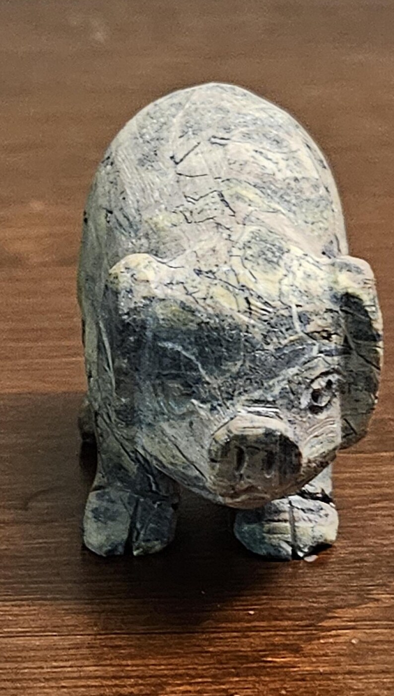 Hand Carved Stone Pig / Boar / Razorback Marble / Granite 3 Long X 1.5 ...