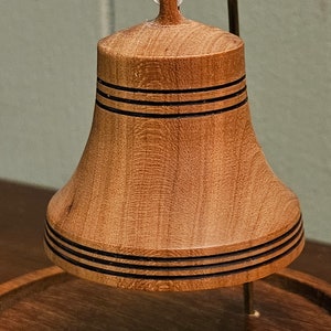 Vintage Hand Carved Turned Cherry Wood Bell With Wooden Striker. Artist ...