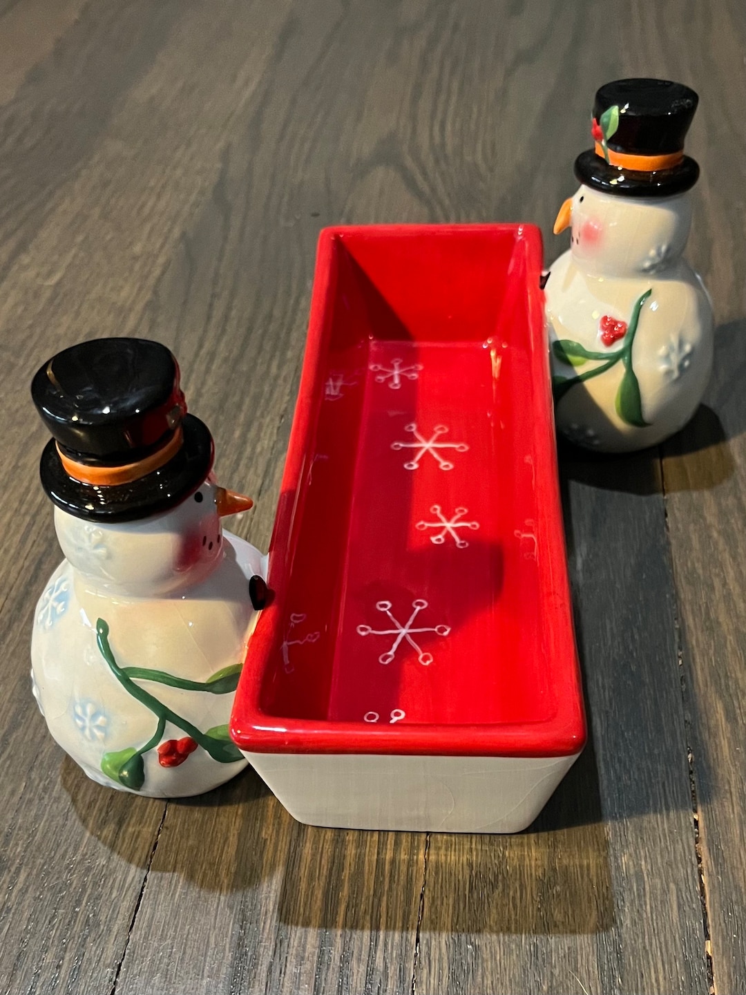 Fitz & Floyd Vintage Christmas Snowman Cracker Tray - Etsy