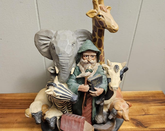 Noah Ark - Art Clay Sculpture Animals -zebra, Giraffe, Cow, Pig, Geese ...
