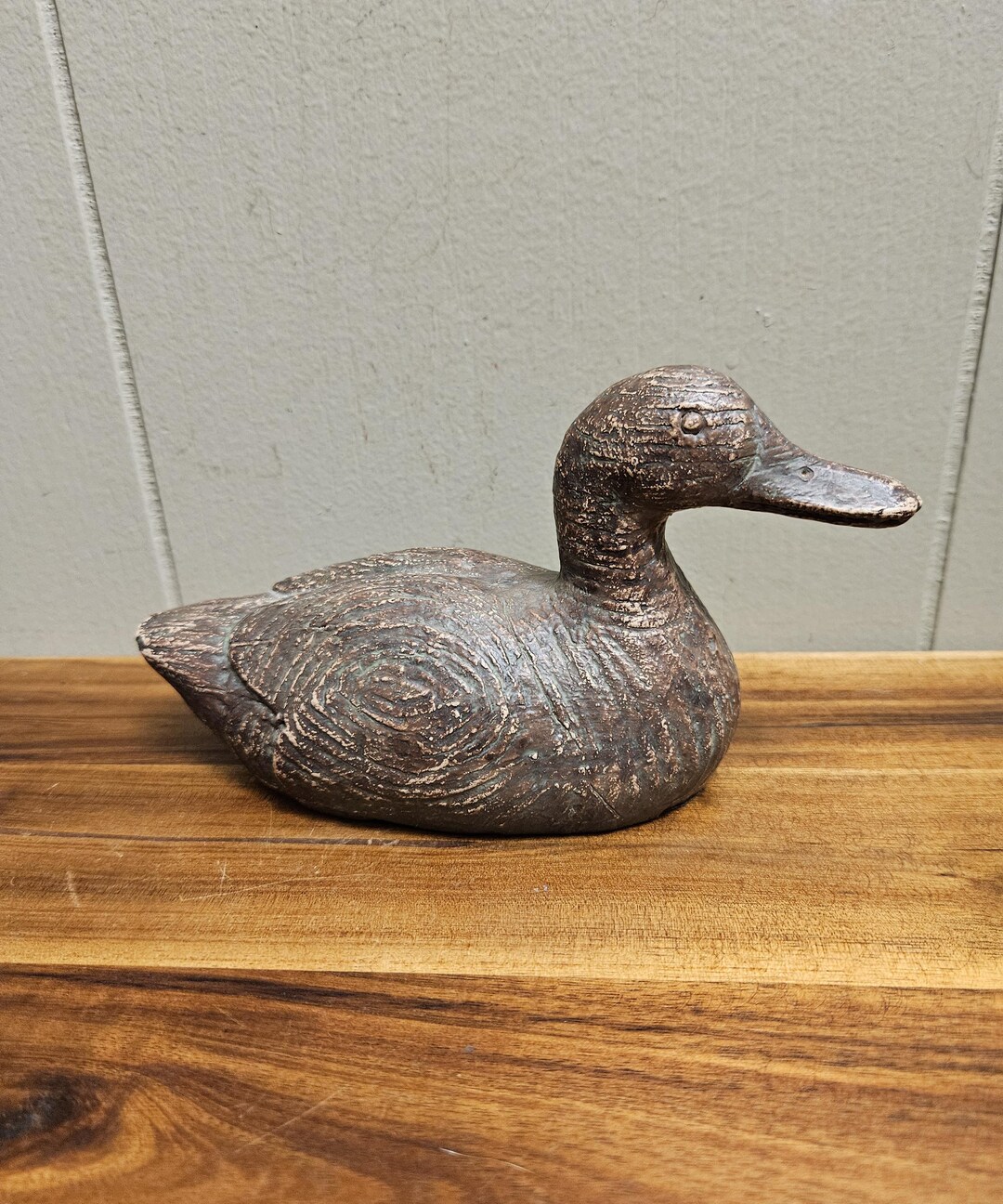 Vintage Petite Duck Faux Carved Wood, Rustic Modern Farmhouse Duck ...