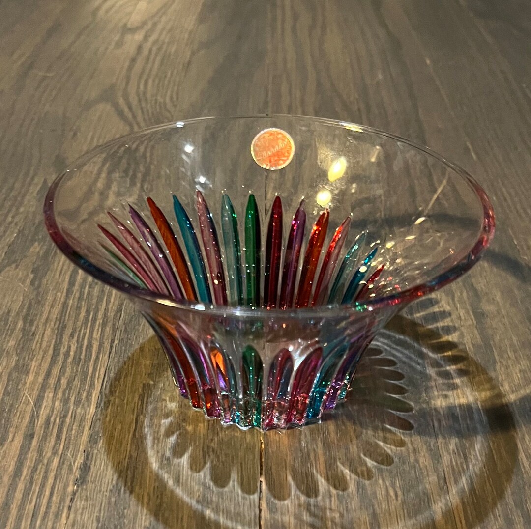 Murano Glass Zecchin Style Rainbow Bowl Artist Signed Hand Painted in ...