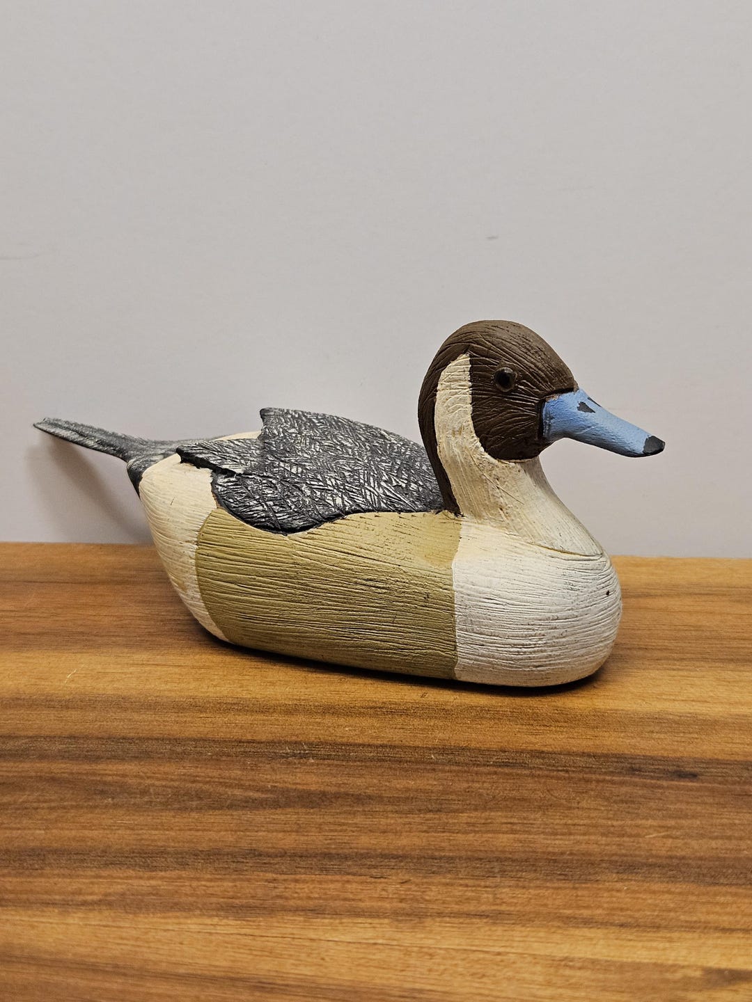 Pintail Drake Blue Bill Wood Duck Decoy - Vintage Artist Carved ...