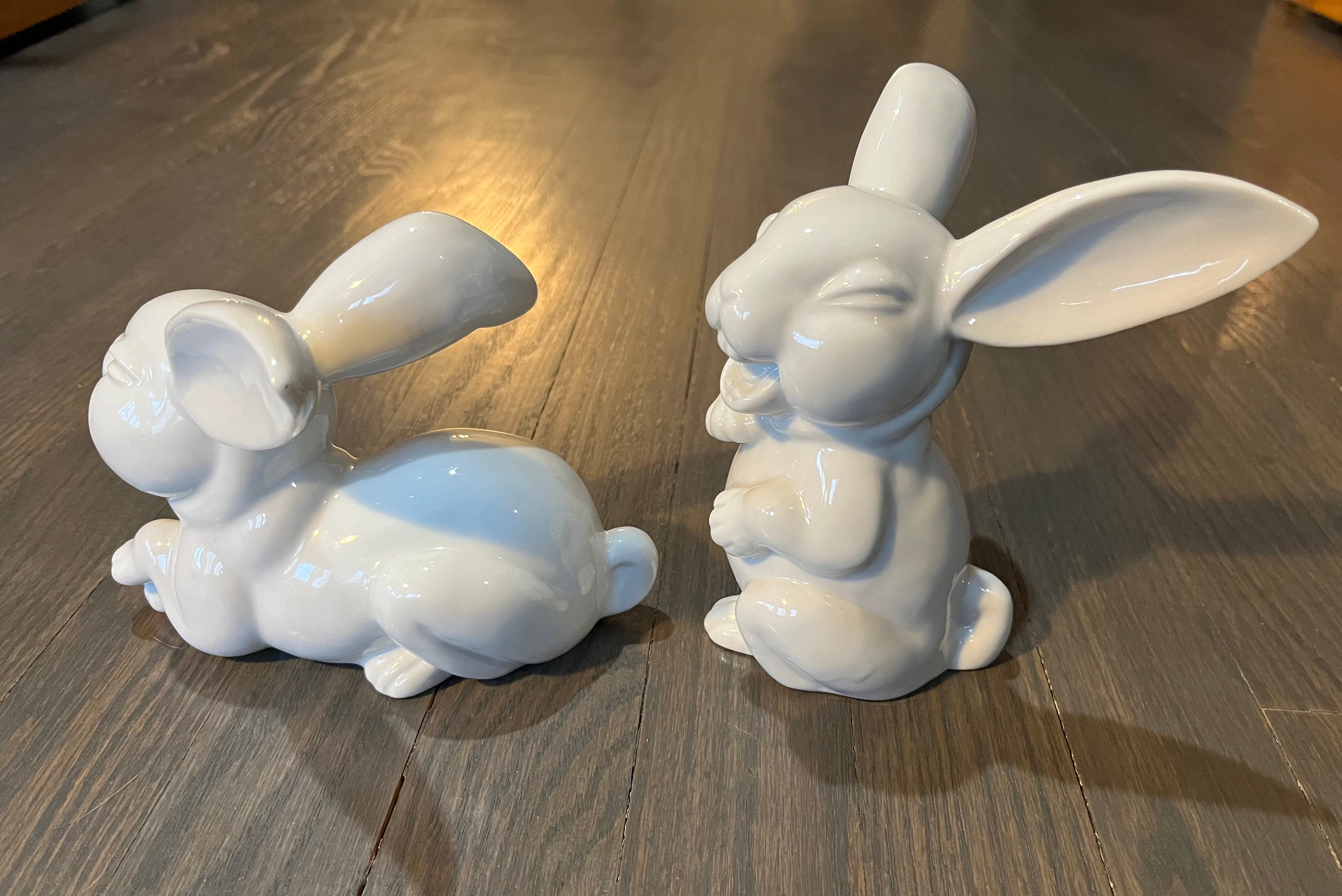 Laughing White Rabbits Vintage Japanese Porcelain set of 2 - Etsy