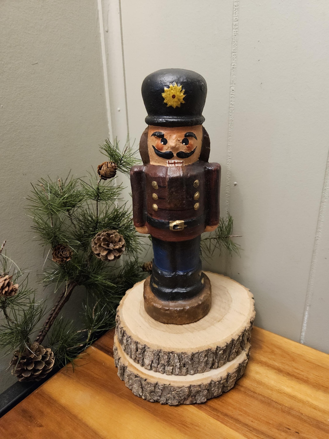 Vintage Chalkware Nutcracker Artist Hand Painted Signed Numbered Folk ...