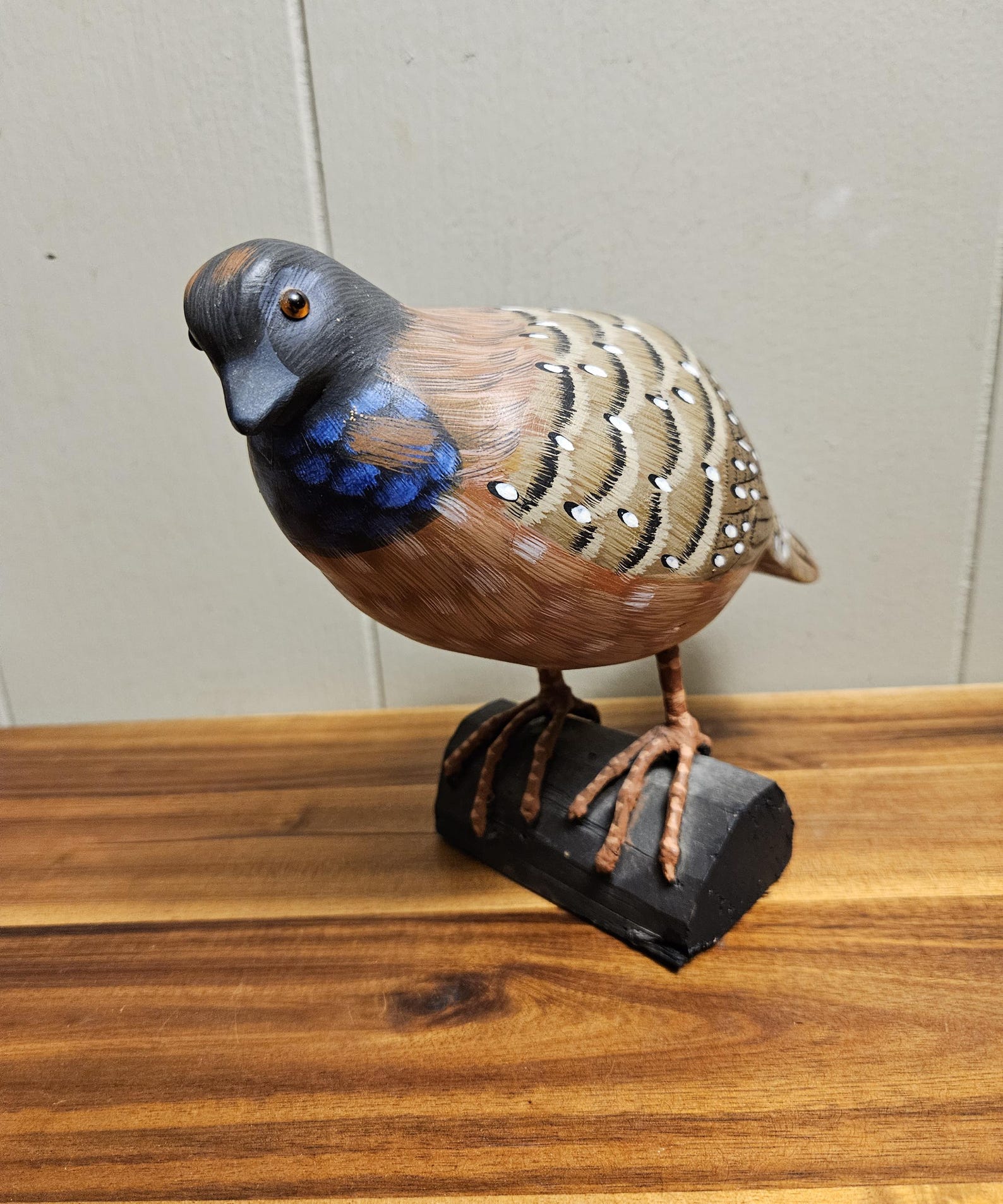Quail / Partridge With Realistic Wire Feet on Driftwood Base- Artist ...