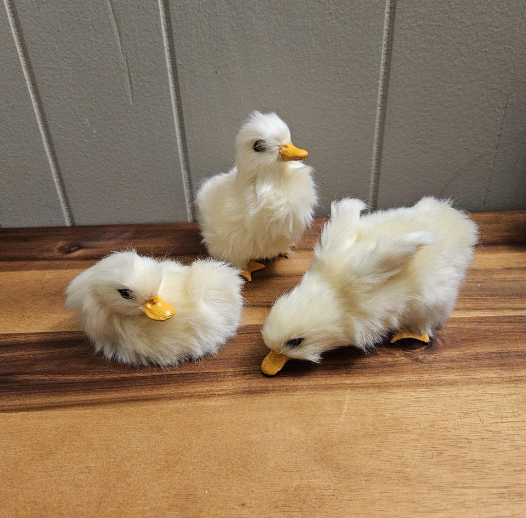 Plush Down Fur Fuzzy Flocked Baby Ducklings - Easter Figurines ...