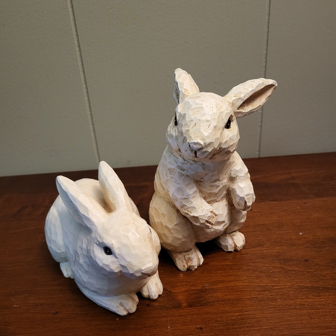 Set of 2 Adorable Rustic Bunny Rabbits - Etsy
