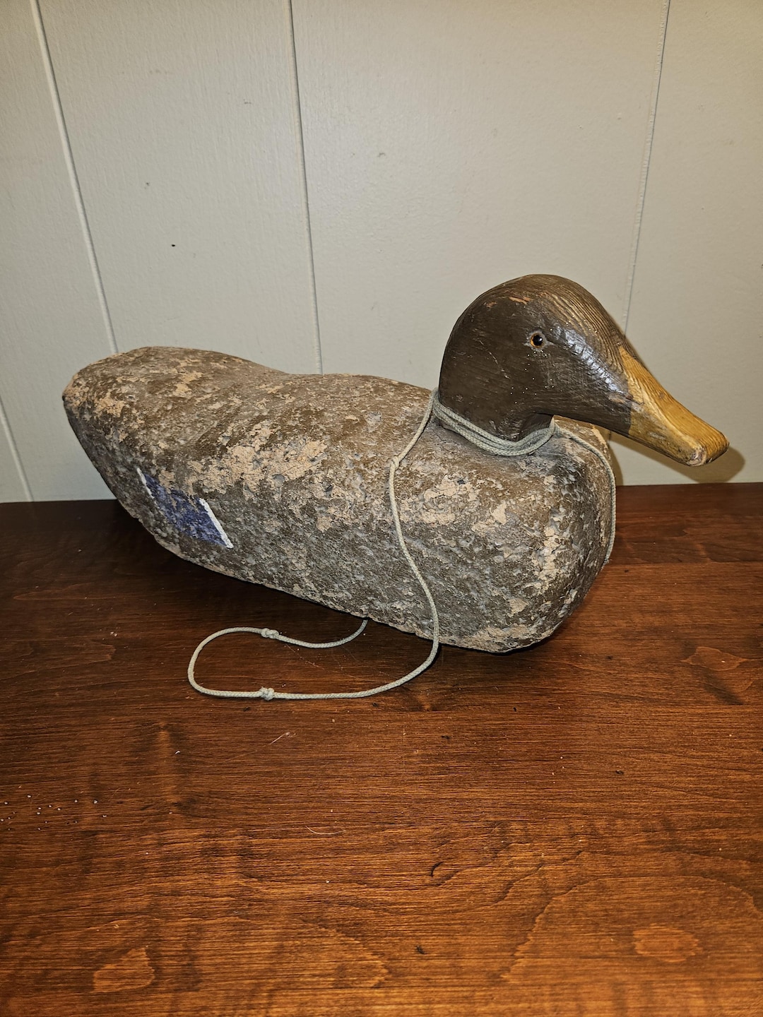 Vintage Early 1900's Solid Wood Mallard Duck Decoy Hand Carved Cork ...