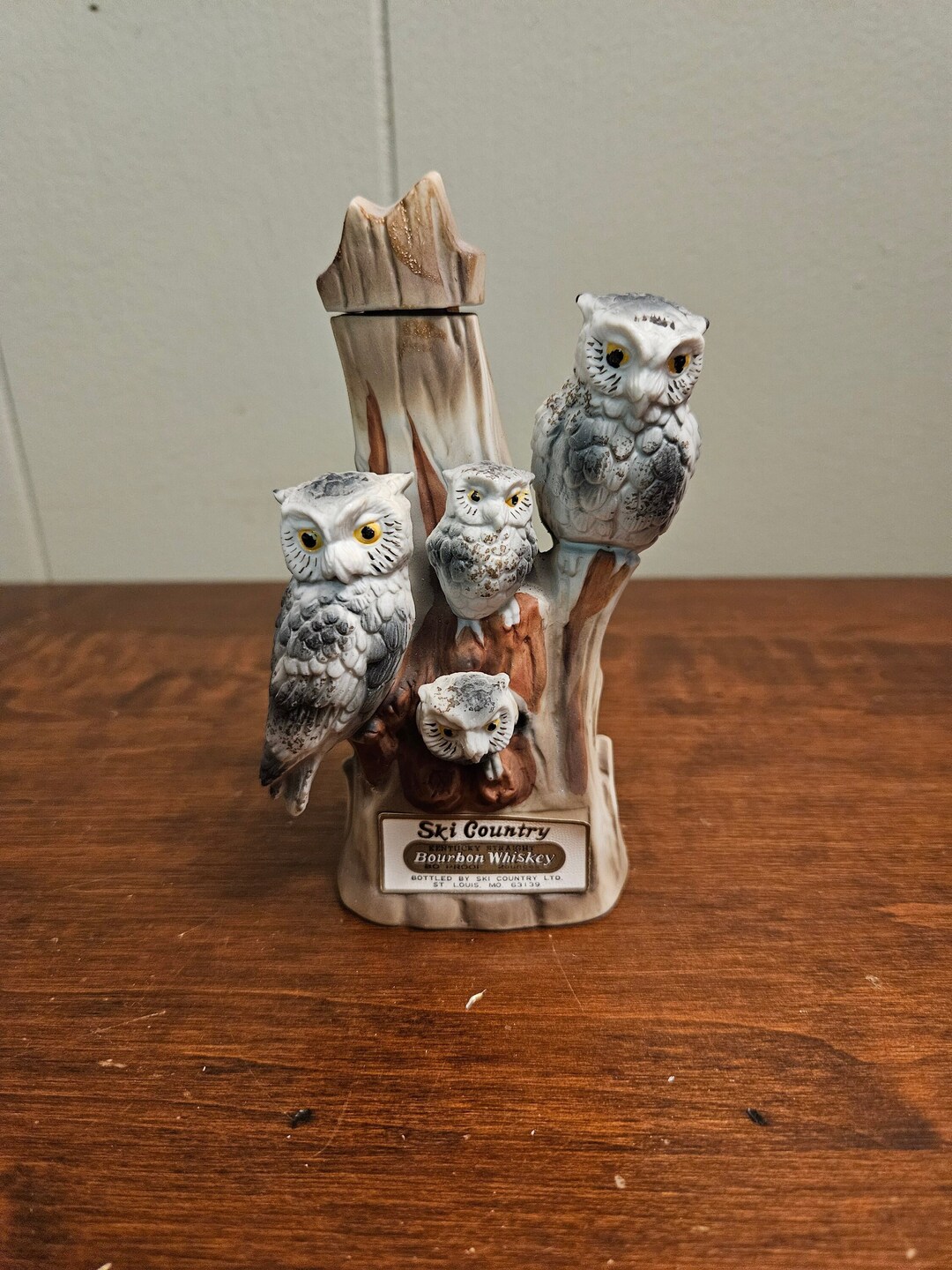 Ski Country Limited Edition Bourbon Whiskey Hand Painted Screech Owl ...