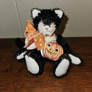 Halloween Boyds Bear Collection Mohair Cat With Pumpkin - 5" H ...