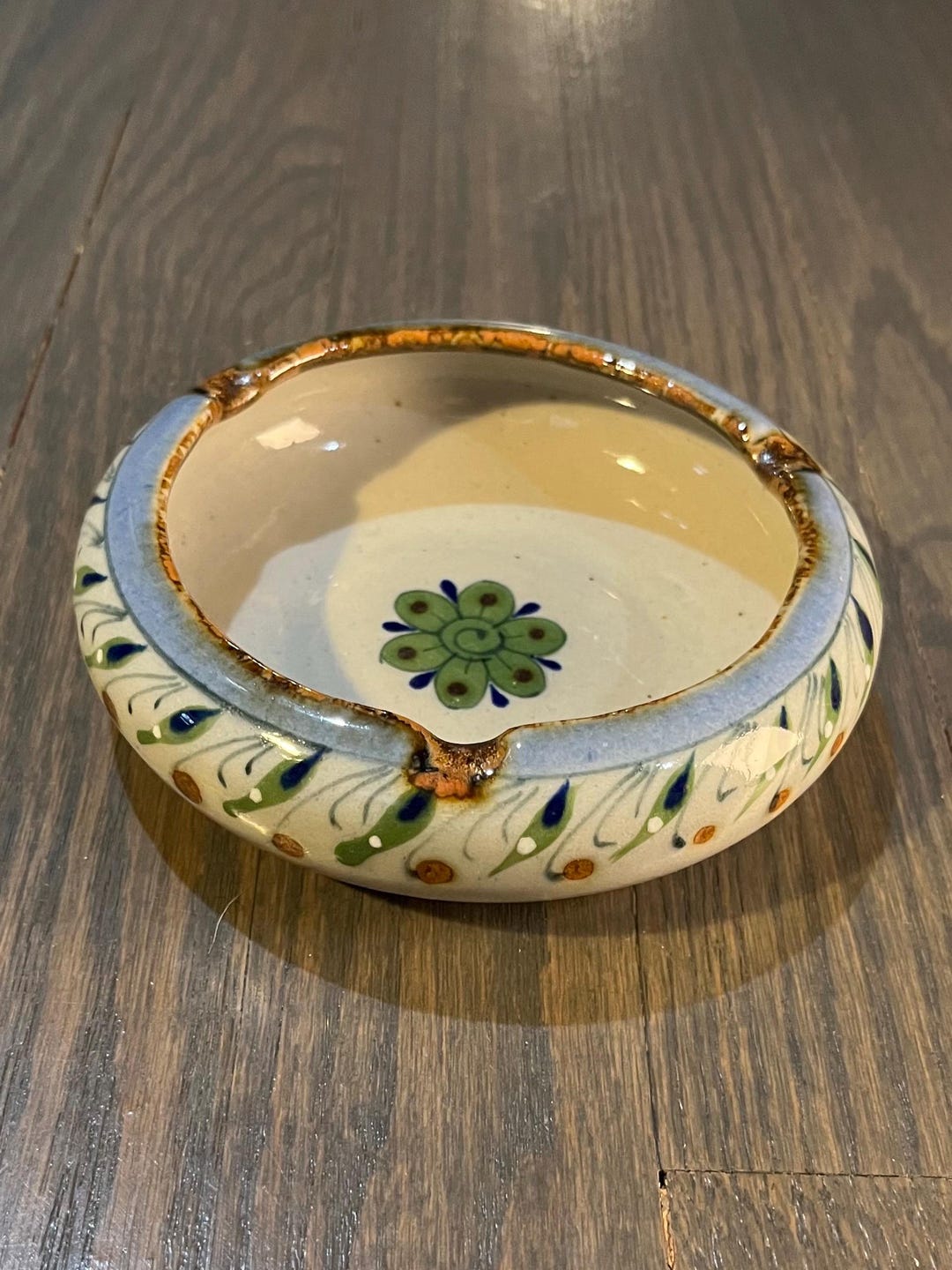 Erandi Pottery Beautiful Vintage Glazed Ashtray Made in Tonala, Mexico ...