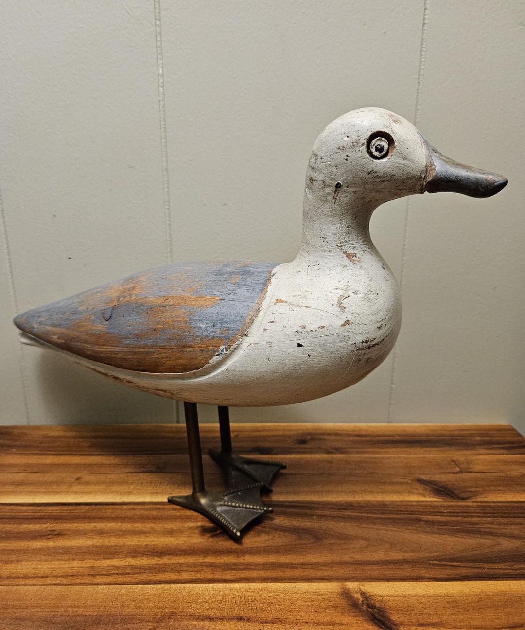Large Waterfowl / Shore Bird - Hand Carved / Painted Wood Seagull Decoy ...