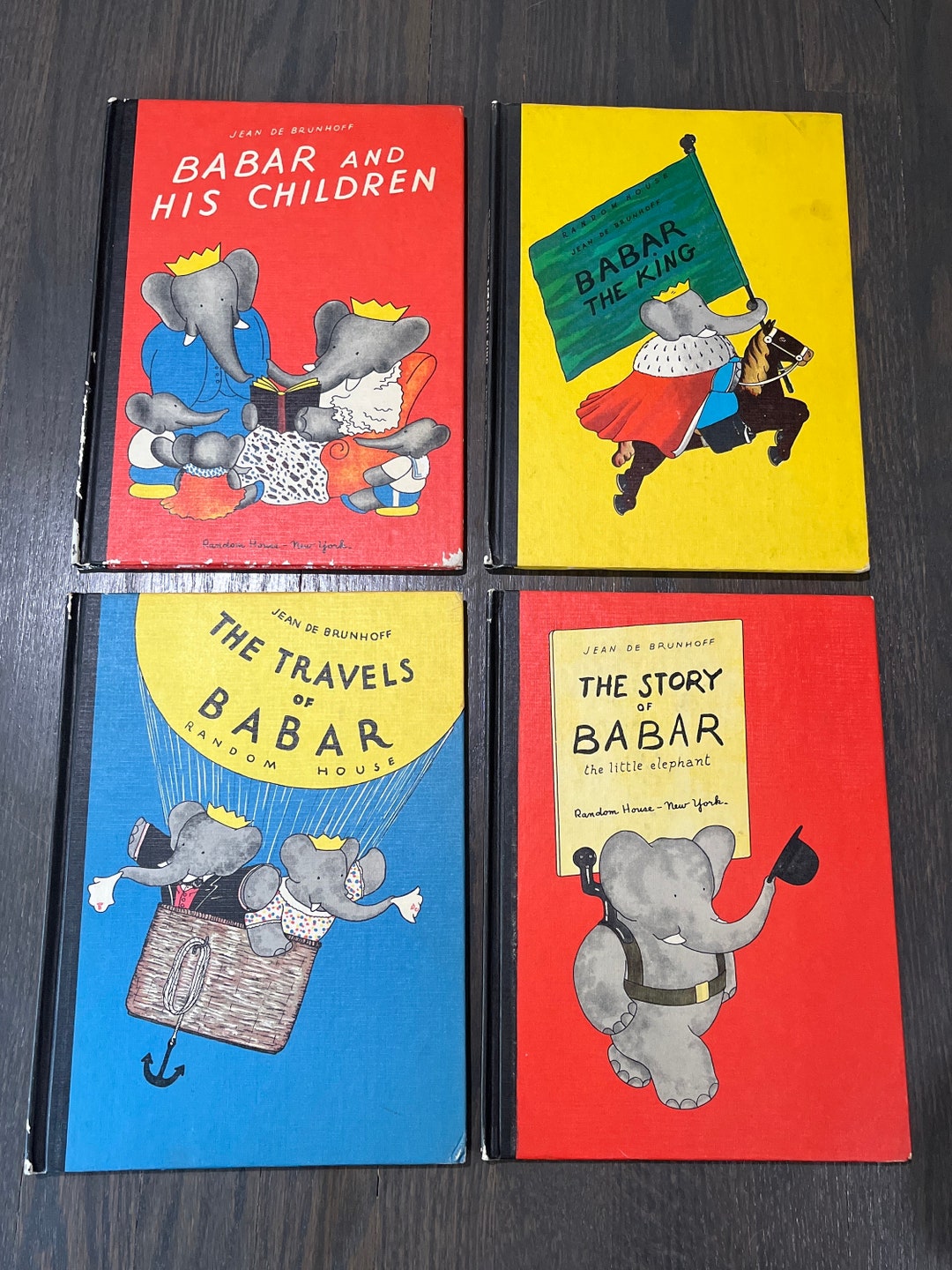 Babar Vintage Hard Cover Childrens Book Set 4 Books by Jean De Brunhoff ...