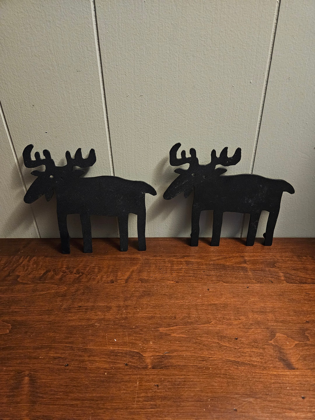 Pair of Vintage Black Wrought Iron / Cast Iron Moose Trivets - Set of 2 ...